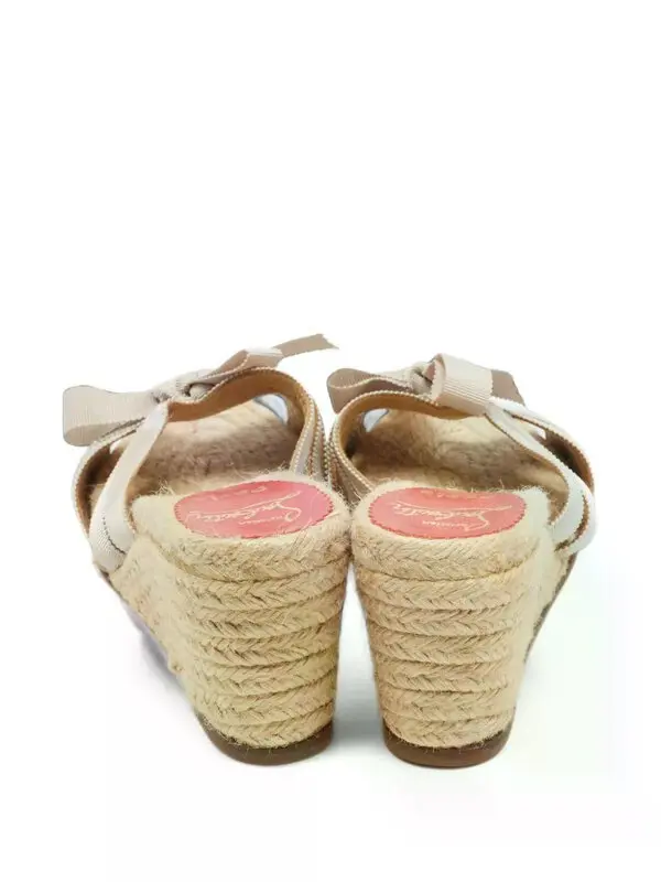 CHRISTIAN LOUBOUTIN Bow Espadrille Wedge Sandals