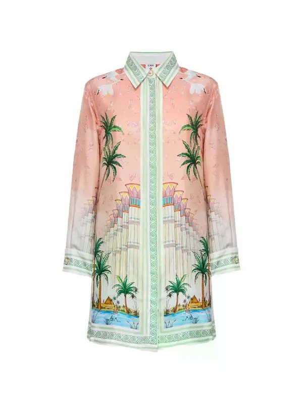 Casablanca Graphic-print Mini Dress - Pink