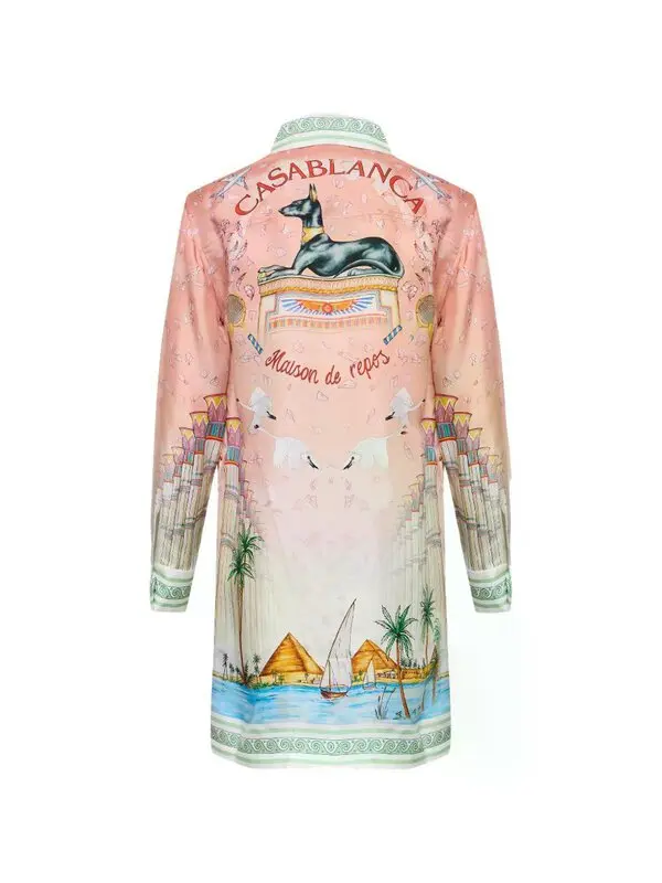 Casablanca Graphic-print Mini Dress - Pink