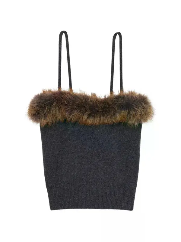 Marc Jacobs Faux Fur-trimmed Tank Top