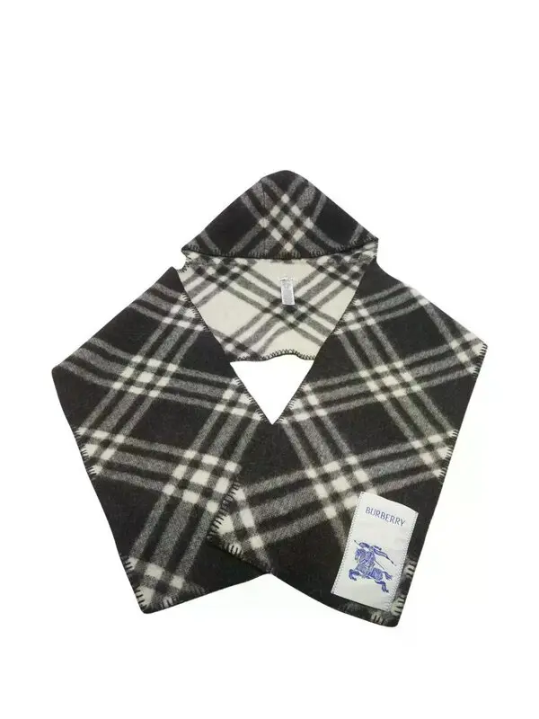 Burberry Check Hooded Scarf - Black