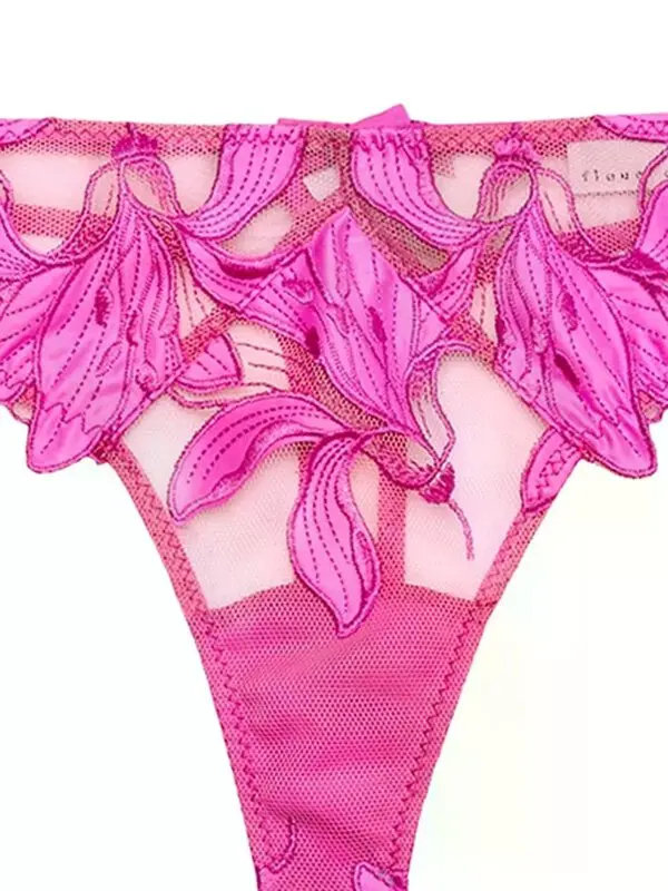 FLEUR DU MAL Lily Embroidered Thong