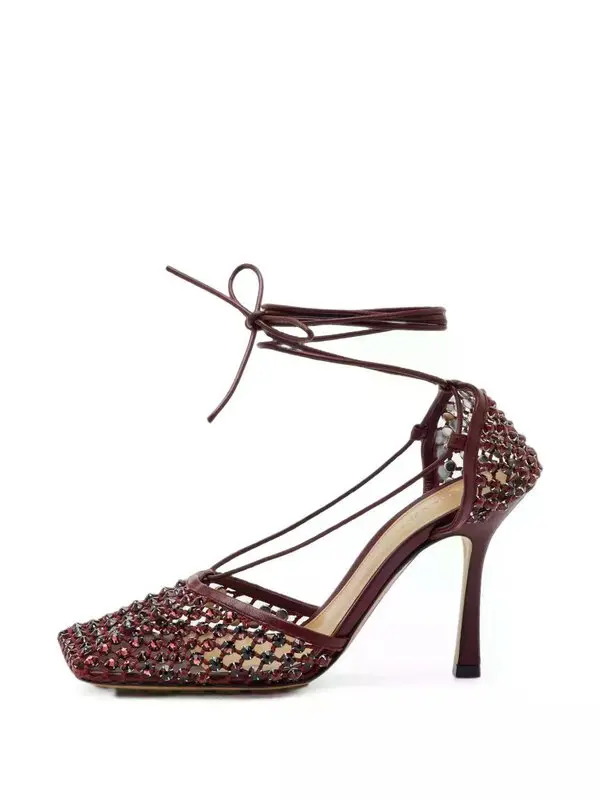Bottega Veneta Stretch Crystal-embellished Sandals - Red
