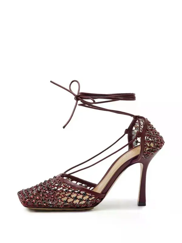 Bottega Veneta Crystal-embellished Sandals - Red