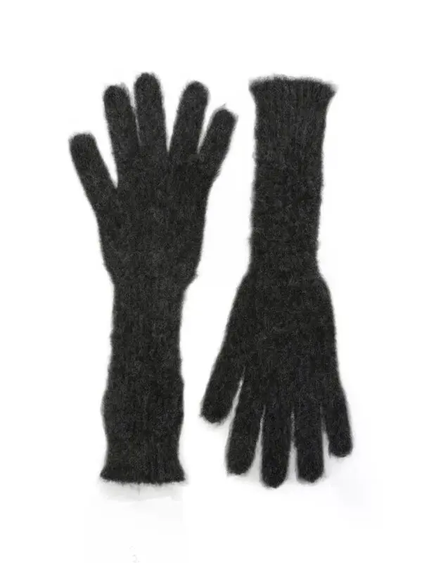 MAISON MARGIELA Brushed-knit Four-stitch Gloves - Grey