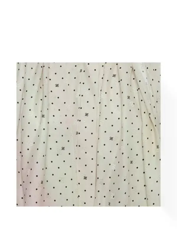 Fendi Karligraphy Polka-dot Silk Midi Dress - Neutrals