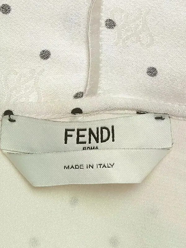 Fendi Karligraphy Polka-dot Silk Midi Dress