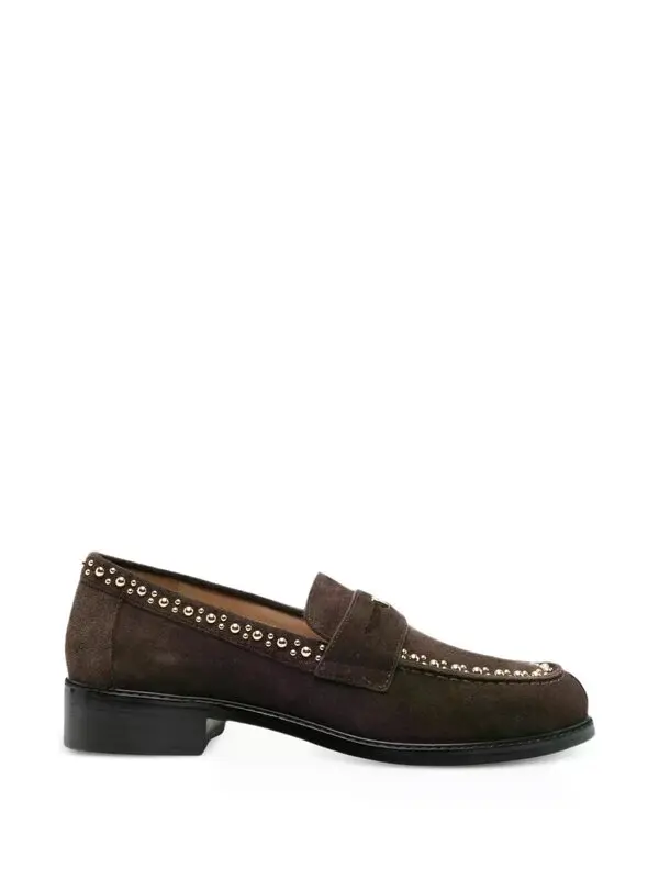 Furla Stud-embellished Leather Loafers