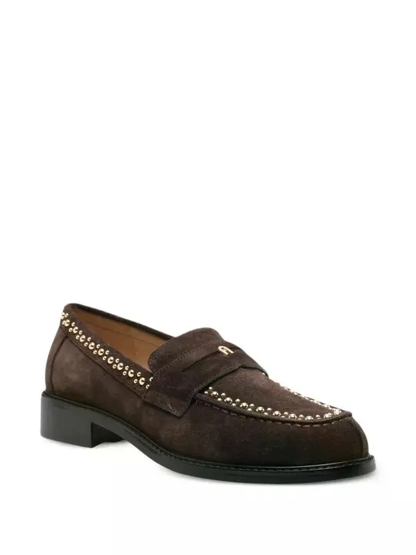 Furla Stud-embellished Leather Loafers