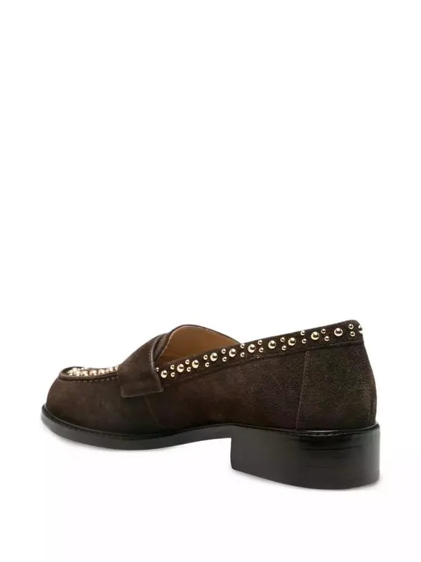 Furla Stud-embellished Leather Loafers