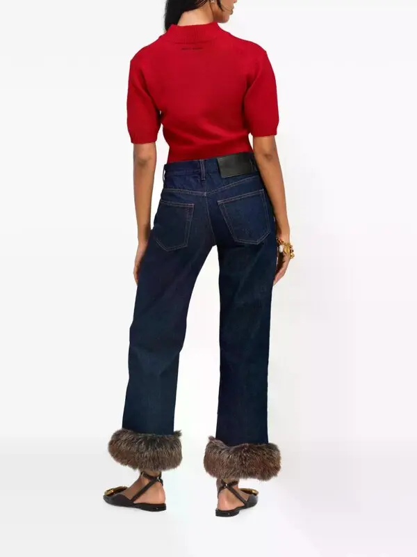 Marc Jacobs Faux Fur Cropped Jeans