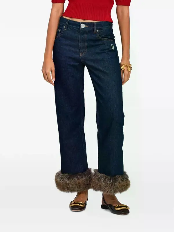 Marc Jacobs Faux Fur Cropped Jeans