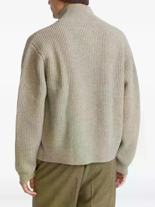 YVES SALOMON Ribbed-knit Zip-up Cardigan