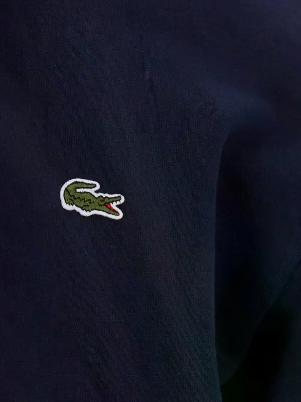 Lacoste Organic Cotton Fleece Zip Up Hoodie - Blue