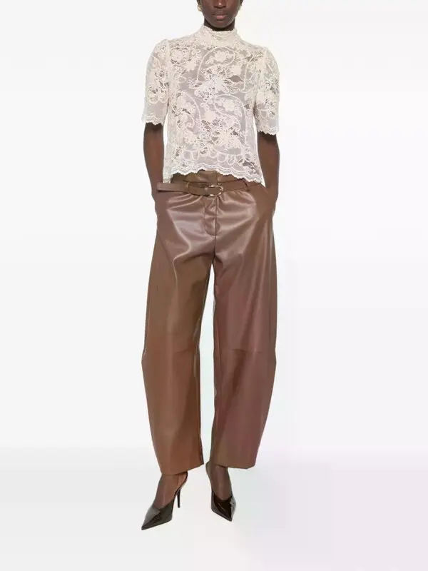 Imperial Lace-overlay Bow-detail Top