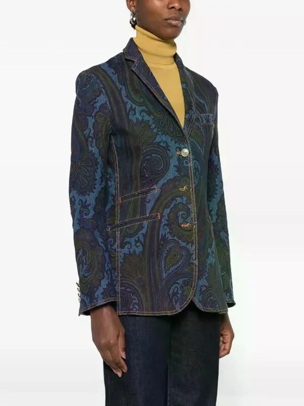 Etro Paisley Print Denim Jacket
