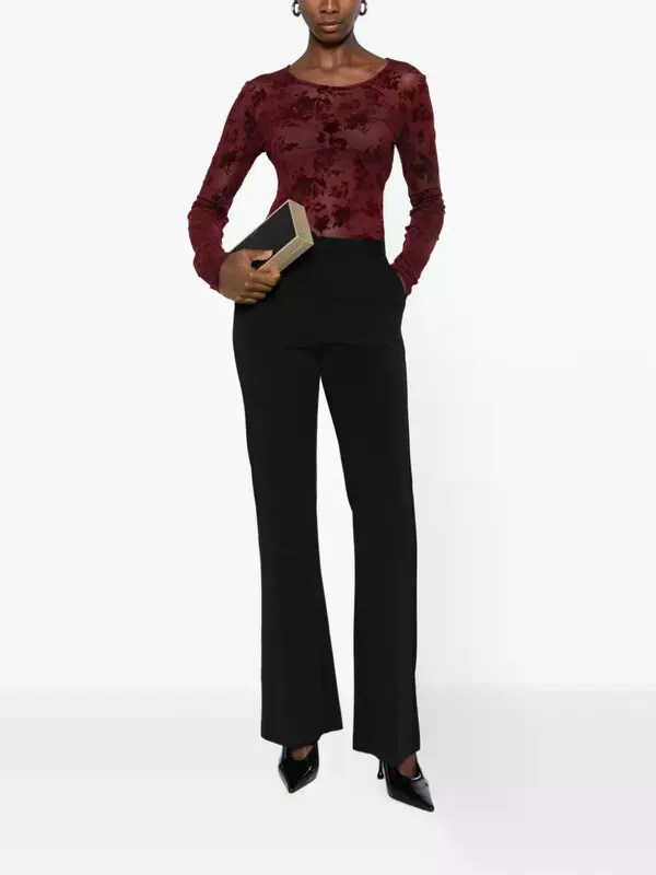 Imperial Floral-devoré Long-sleeve Top
