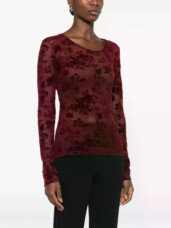 Imperial Floral-devoré Long-sleeve Top