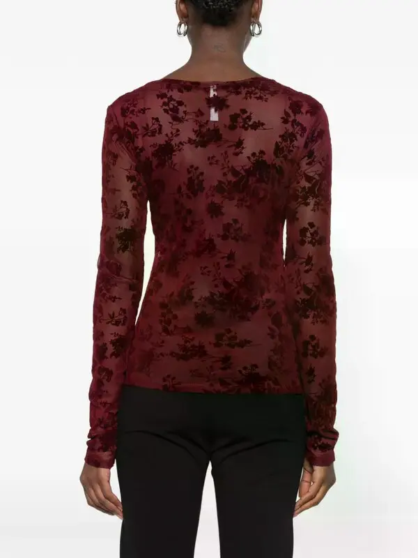 Imperial Floral-devoré Long-sleeve Top
