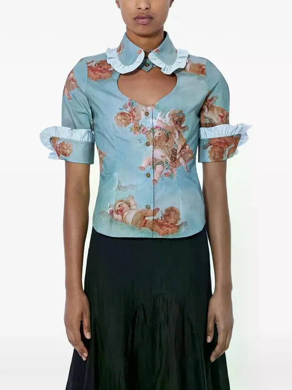 VIVIENNE WESTWOOD Angels-print Blouse - Blue