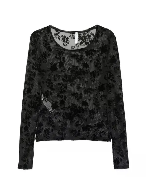 Imperial Floral-devoré Long-sleeve Top