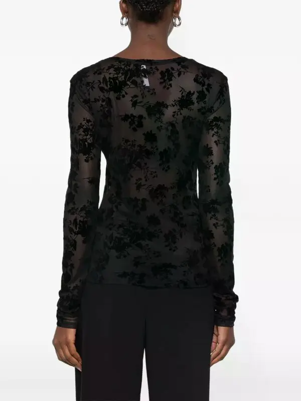 Imperial Floral-devoré Long-sleeve Top