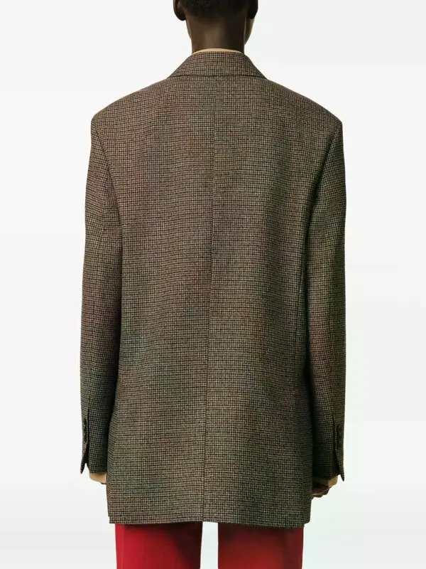 AMI Paris Double-breasted Houndstooth Wool Blazer
