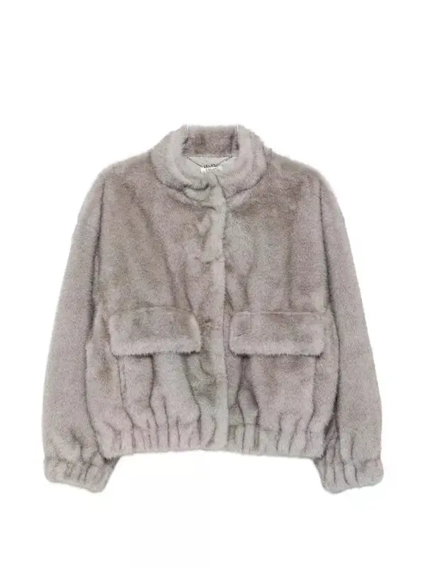 Liu Jo Faux-fur Funnel-neck Jacket - Grey