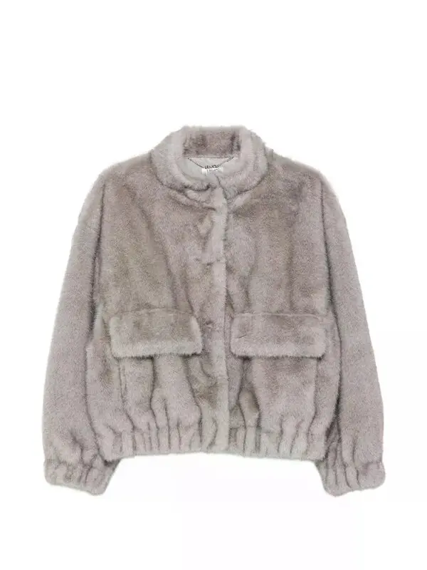 Liu Jo Faux-fur Funnel-neck Jacket - Grey