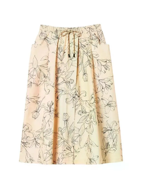 TWINSET Midi Bull Skirt With Floral Print