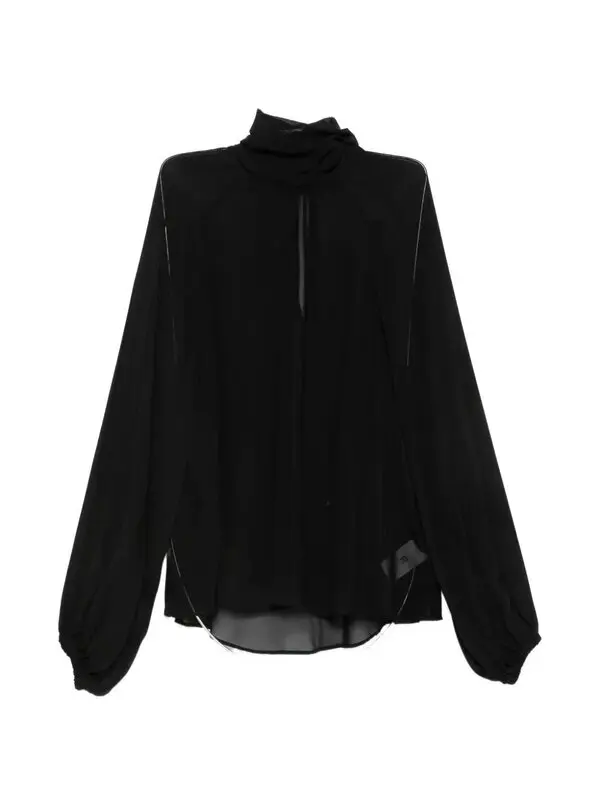 PT TORINO High-neck Sheer Blouse