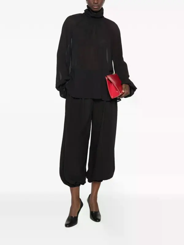 PT TORINO High-neck Sheer Blouse