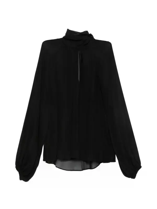 PT TORINO High-neck Sheer Blouse
