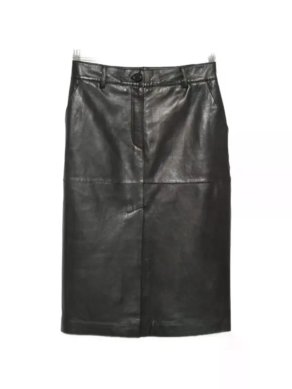 P.a.r.o.s.h Panelled Leather Midi Skirt