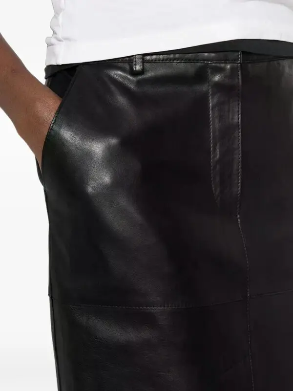 P.a.r.o.s.h Panelled Leather Midi Skirt
