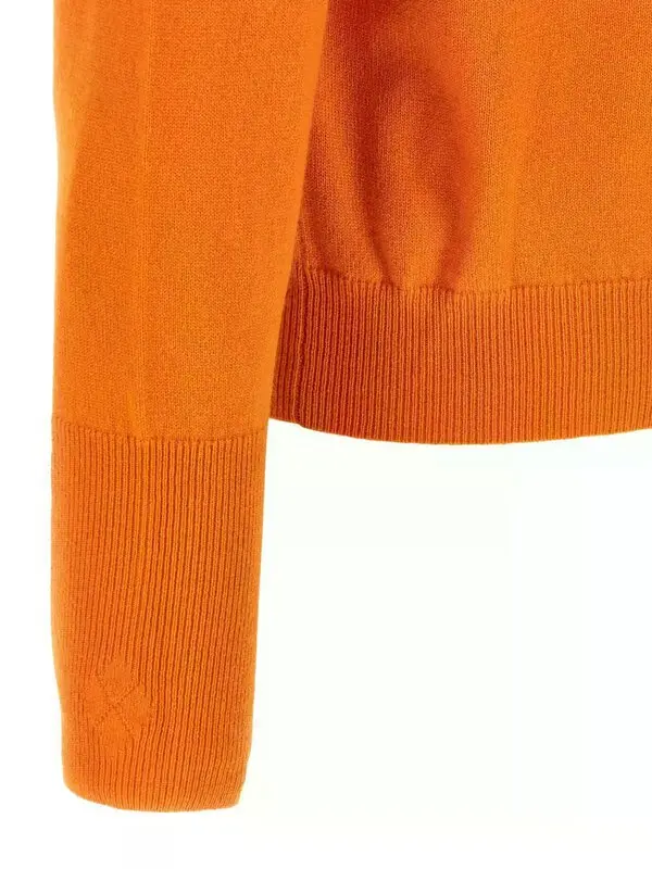 BALLANTYNE Cashmere Diamond Intarsia Crew Neck Sweater - Orange