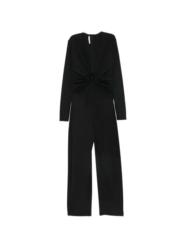 Imperial Cut-out Gathered Jumpsuit - Black