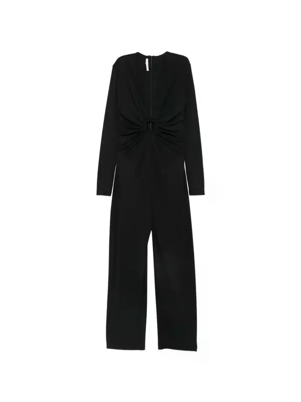 Imperial Cut-out Gathered Jumpsuit - Black