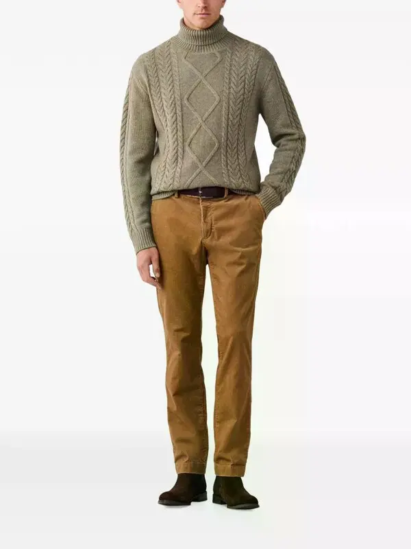 HACKETT LONDON Argyle Cable-knit Sweater