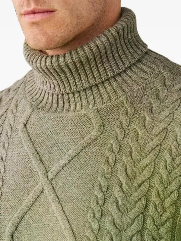 HACKETT LONDON Argyle Cable-knit Sweater