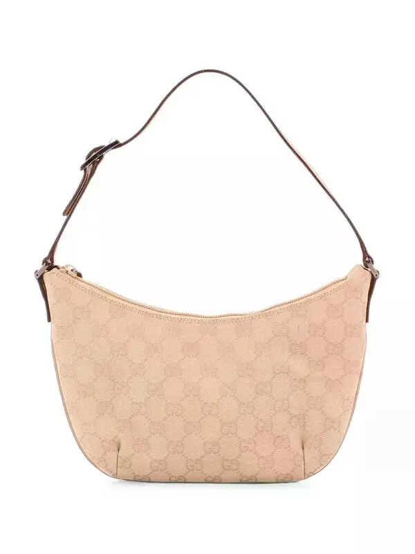 Gucci Monogram Canvas Small Hobo Shoulder Bag - Neutrals