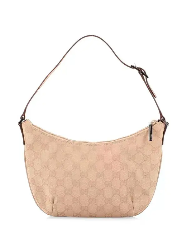 Gucci Monogram Canvas Small Hobo Shoulder Bag - Neutrals