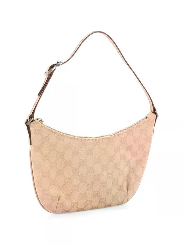 Gucci Monogram Canvas Small Hobo Shoulder Bag - Neutrals