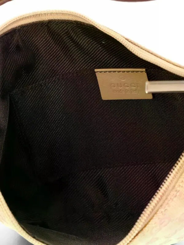 Gucci Monogram Canvas Small Hobo Shoulder Bag - Neutrals