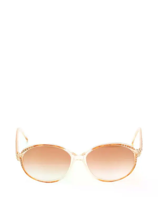 Emilio Pucci Crystal-embellished Oval-frame Sunglasses