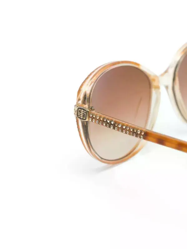 Emilio Pucci Crystal-embellished Oval-frame Sunglasses