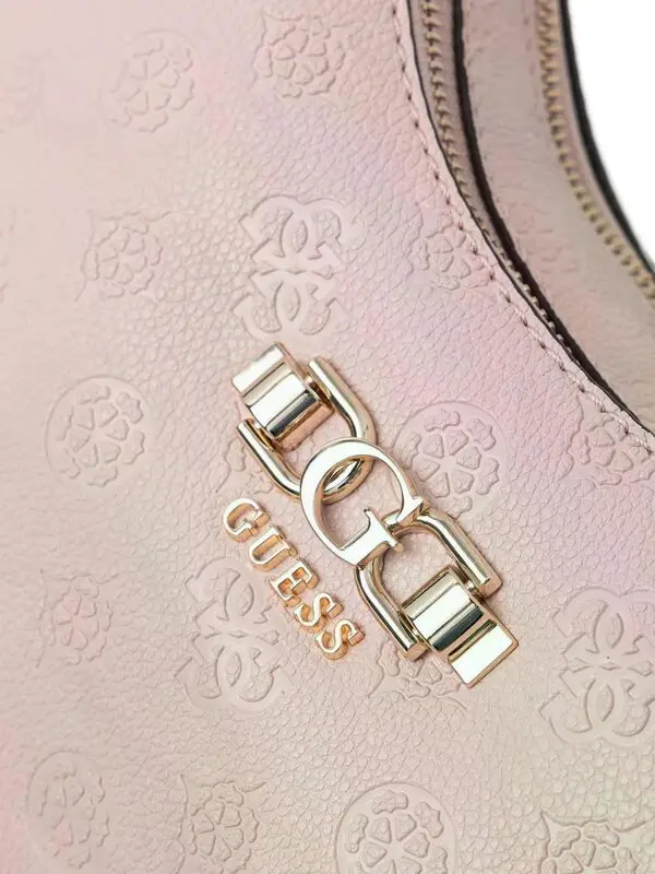 Guess Monogram Debossed Logo Plaque Tote Bag