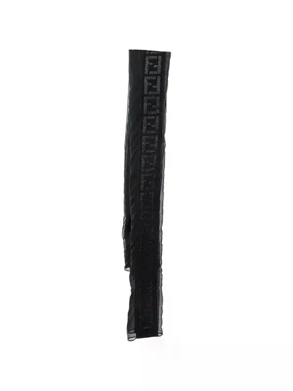 Fendi Ff Monogram Sheer Scarf - Black