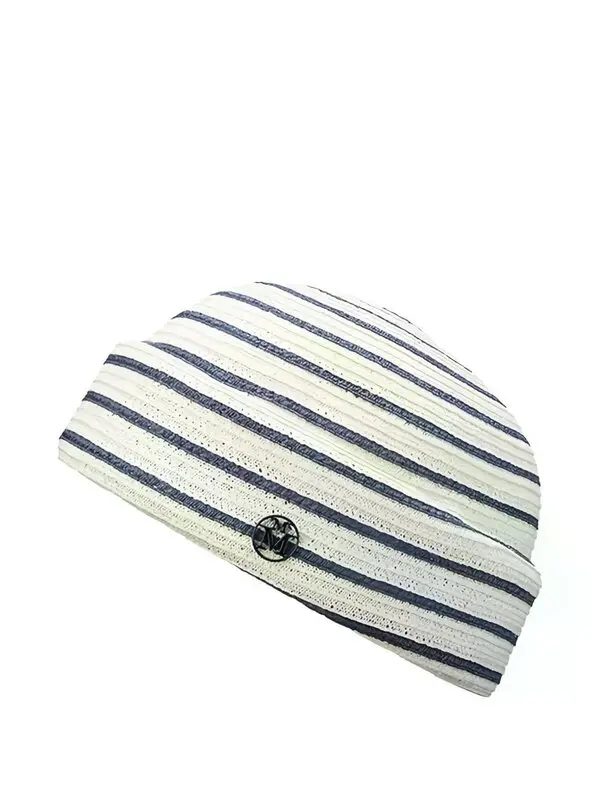 MAISON MICHEL Ugo Striped Straw Beanie Hat - Neutrals
