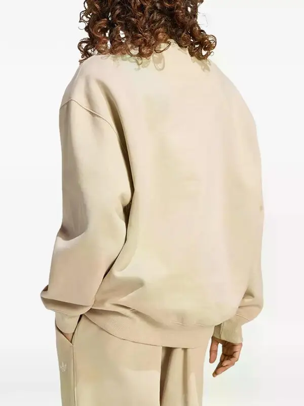 Adidas Essentials Crew Long Fleece Os Sweatshirt - Neutrals